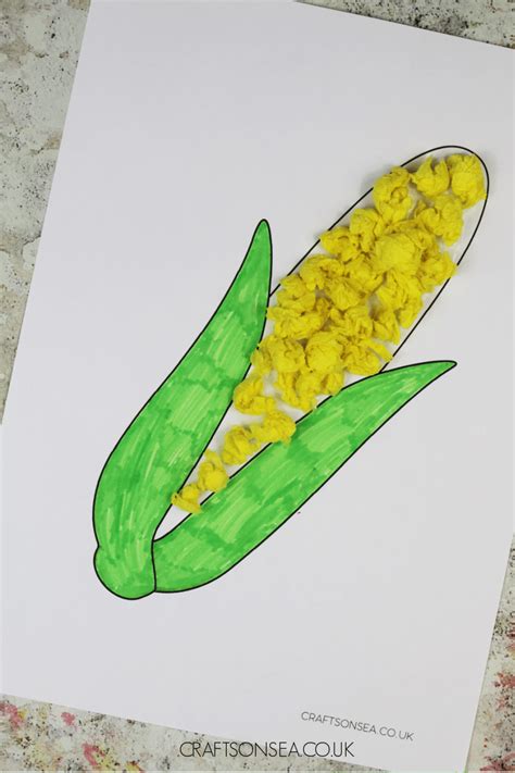 Tissue Paper Corn Craft Crafts On Sea