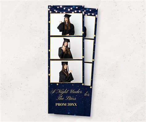Photobooth Template A Night Under The Stars 2x6 Strip Prom Night