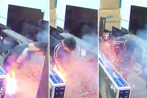Terrifying Moment Lads Vape Pen Explodes In His Pocket Sending A Fireball Roaring Up His Body