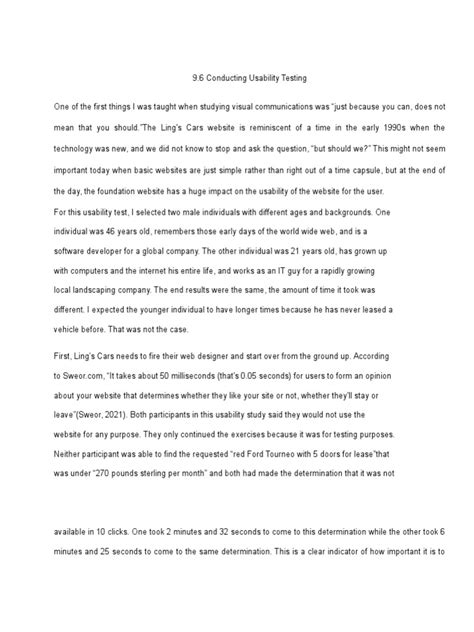 96 Conducting Usability Testing Pdf Usability Websites