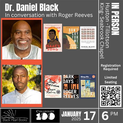 Dr Daniel Black In Conversation With Roger Reeves Black Pearl Books