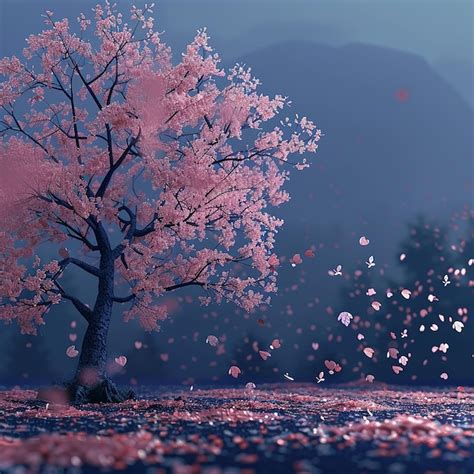 Premium Photo 3d Rendered Photos Of Sakura Tree And Falling Sakura