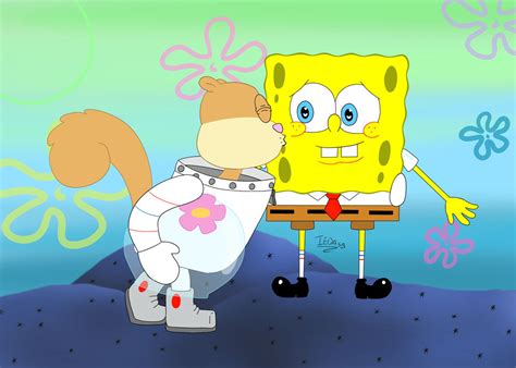Sandy Kissing Spongebob Redo By Iedasb On Deviantart
