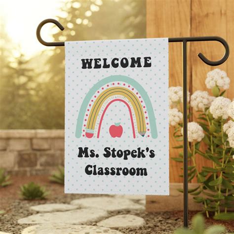 Rainbow Personalized Teacher Flags Classroom Flags Class Flags School Flags Back To School