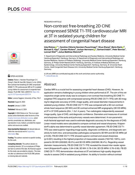 Pdf Non Contrast Free Breathing 2d Cine Compressed Sense T1 Tfe Cardiovascular Mri At 3t In