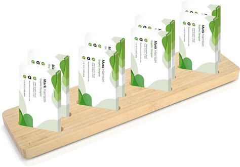 Vertical Business Card Holder Wood Business Card Holder With 8 Card