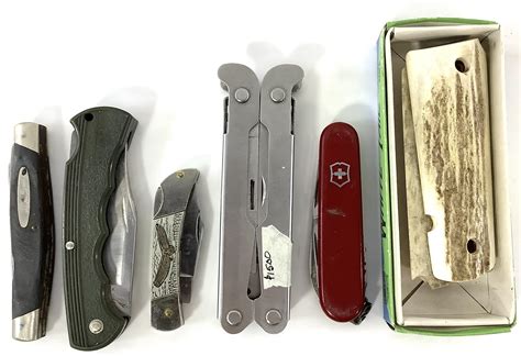 Lot 9 Knives And Bone Handles Buck Swiss Army