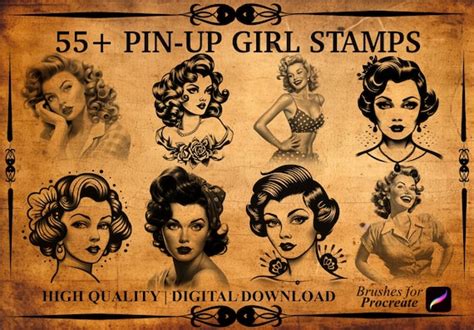 Pin Up Girls Face Drawings