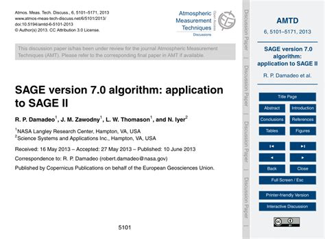 Pdf Sage Version 70 Algorithm Application To Sage Ii