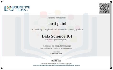 Datascience Cognitiveclass Aarti Patel