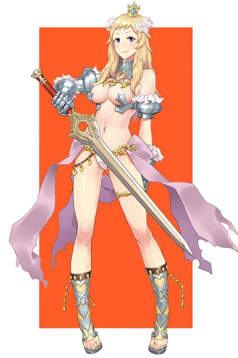 Rule 34 1girls Alternate Costume Bare Legs Blonde Hair Blue Eyes Crown Falchion Fire