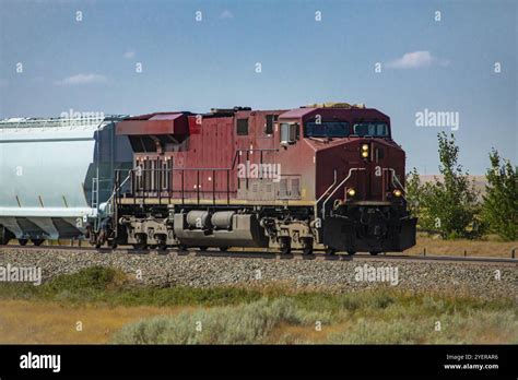 Vintage Locomotive Of A Canadian National Railways Freight Train