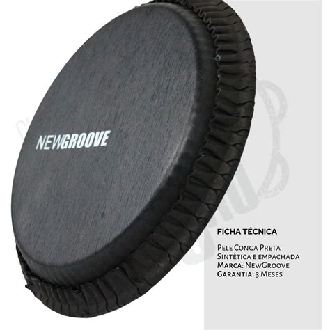 Pele Conga Newgroove 1206 Polegadas Grave Preta Clube Da Percussão Instrumentos E