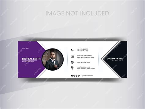 Premium Vector Professional Email Signature Template With Photo
