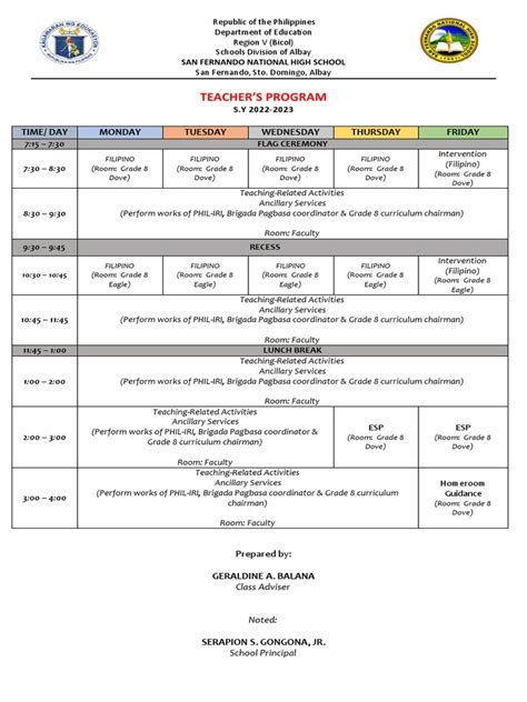 Teachers Program Pdf