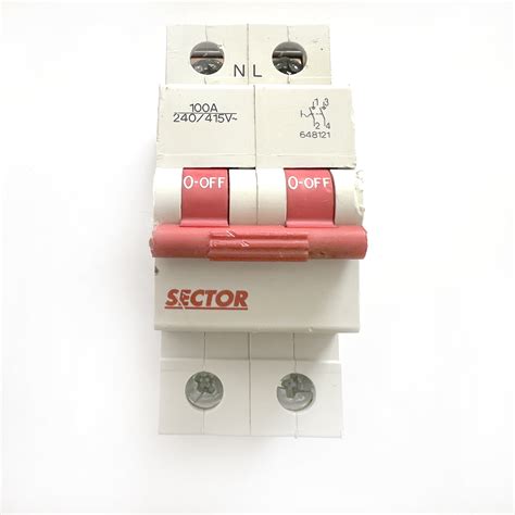 Isolators Sector 648121 100a 100 Amp 2 Double Pole Isolator Main Switch Disconnector