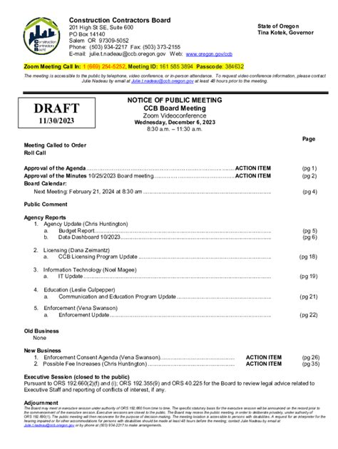 Fillable Online Ccb Board State Of Oregon Fax Email Print Pdffiller