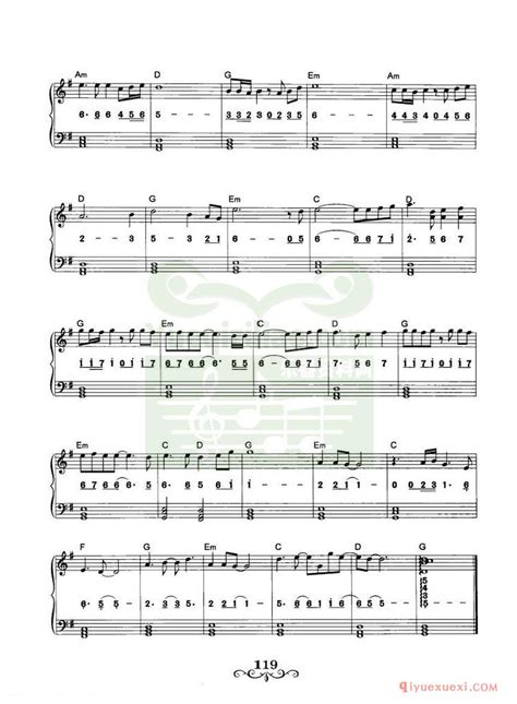 电子琴流行名曲 恰似你的温柔·蔡琴演唱线简谱对照 电子琴学习网