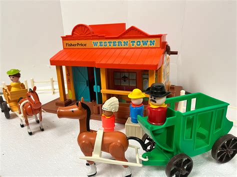 Complete Set 1984 Fisher Price Western Town Etsy