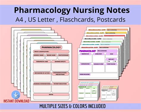 Nurse Note Taking Bundle Printable Nursing School Notes Concept Map