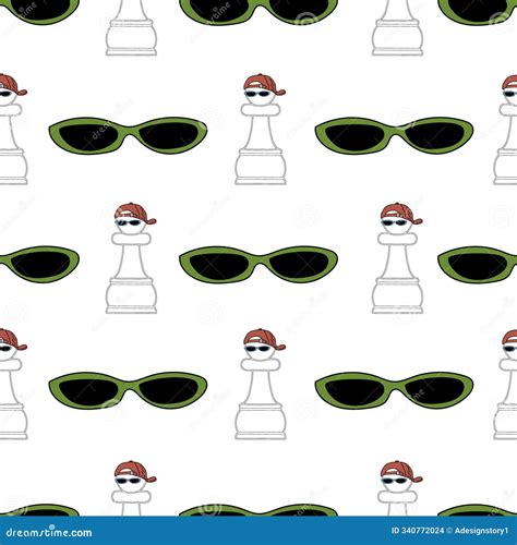 Chess Pattern Backgrounds Seamles Surface Pattern Design Vector Repeat Pattern With King