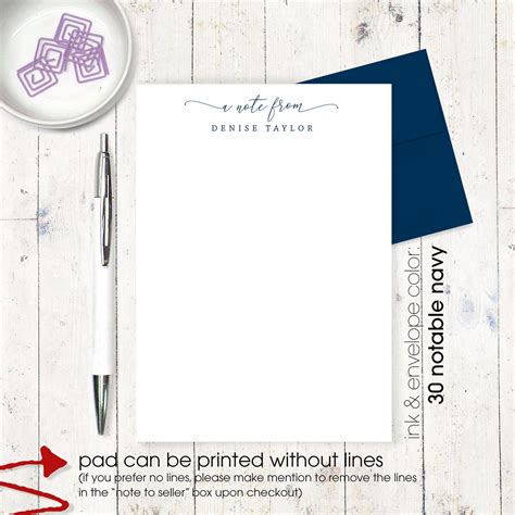 Personalized Notepad Classy A Note From Modern Social Etsy