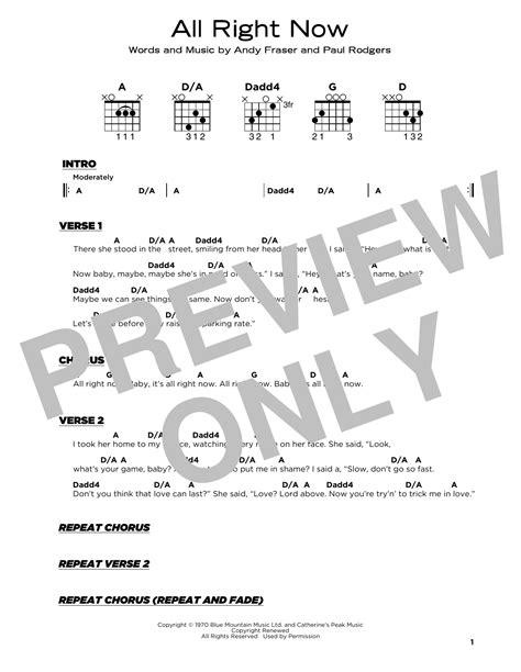 All Right Now By Free Really Easy Guitar Guitar Instructor