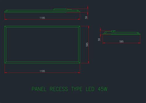 Recessed Led Panel Light Cad Block
