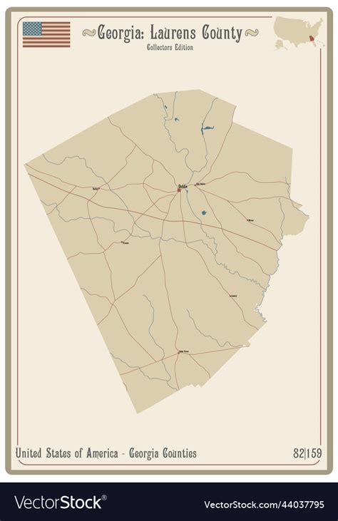 Map Of Laurens County In Georgia Royalty Free Vector Image