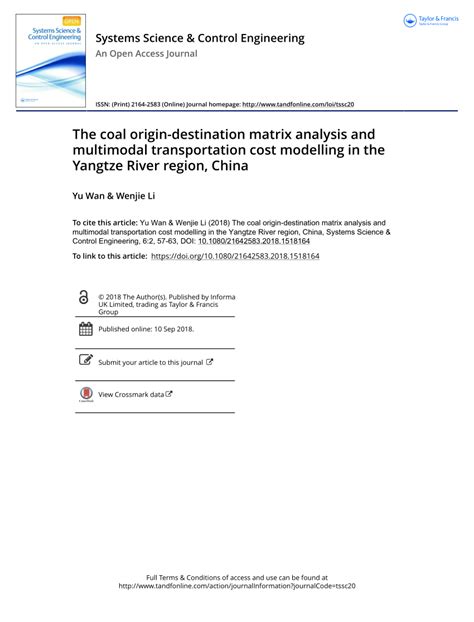 Pdf The Coal Origin Destination Matrix Analysis And Multimodal