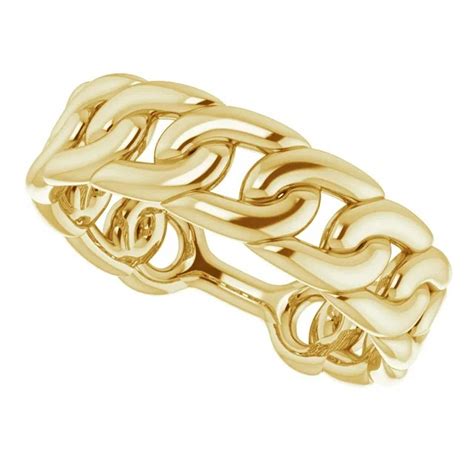 Chain Link Stackable Ring In 14k Gold Or Platinum Davinci Emporium