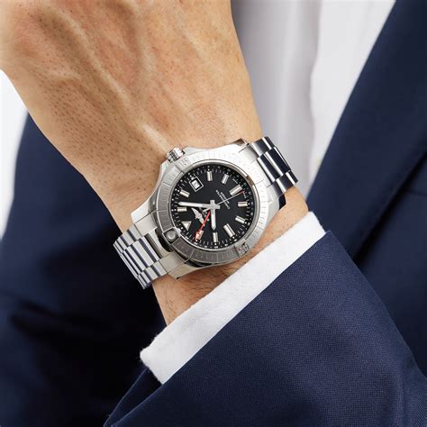 Breitling Avenger Automatic Gmt 43 Stainless Steel Watch A32397101b1a1