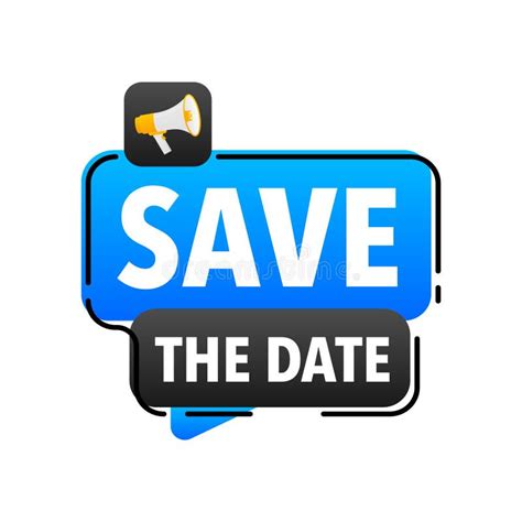 Save The Data Announcement Megaphone Label Loudspeaker Speech Bubble