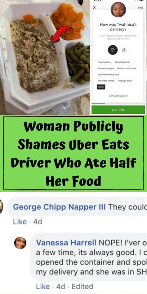 Woman Publicly Shames Uber Eats Driver Who Ate Half Her Food Artofit