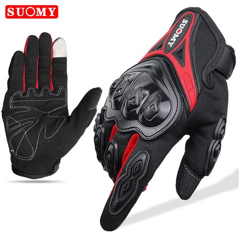 Suomy Motorcycle Gloves Men Breathable Motorcycle Full Finger Guantes