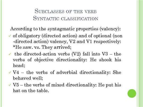 The English Verb Lecture 6 Lecture Outline