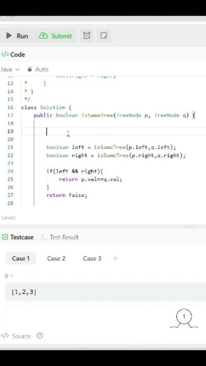 Same Tree Leetcode 100 Java Shorts Leetcodejava Leetcode Youtube