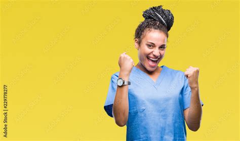 Young Braided Hair African American Girl Professional Nurse Over