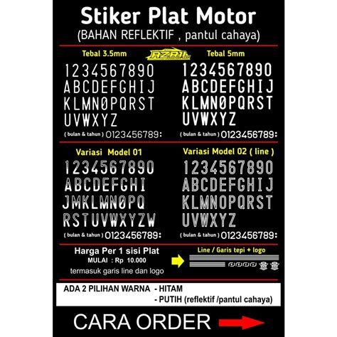 Jual Stiker Plat Nomor Motor Bahan Reflektif Shopee Indonesia