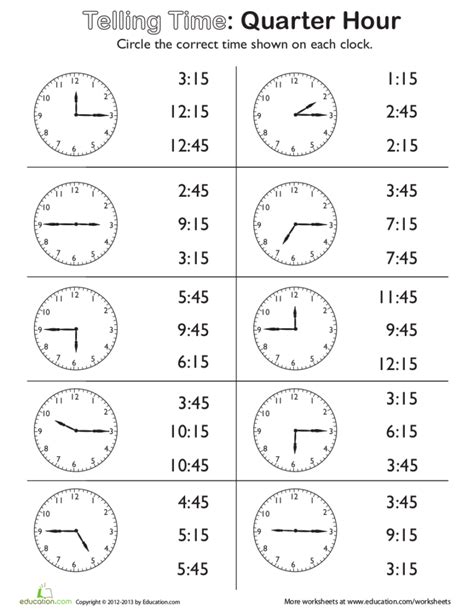 Telling Time Worksheets 2nd Grade Free Printable Worksheet