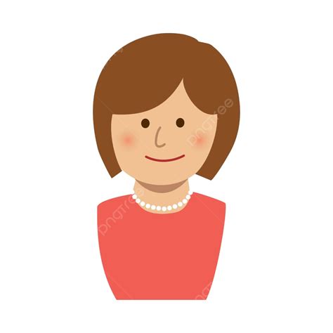 Asian Woman Upper Body Illustration Character Object Cartoon Vector