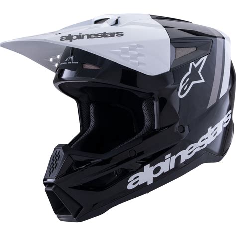 Alpinestars Sm3 Radium Helmet Gloss Blackwhitegray Spazcycle