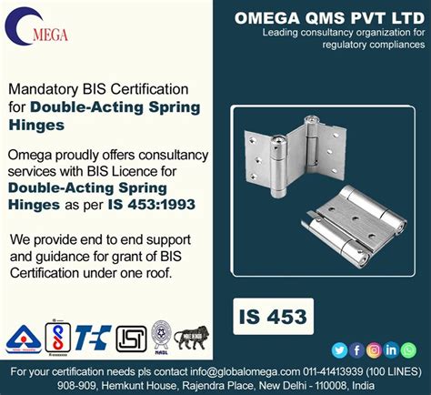 Bis Certification For Double Acting Spring Hinges At Rs 95000