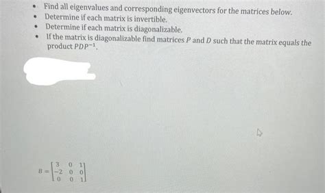 Solved Find All Eigenvalues And Corresponding Eigenvectors