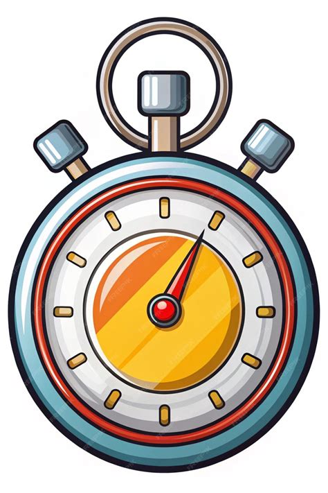 Stopwatch Timer Cartoon Icon With Simple Design Premium Ai Generated Image