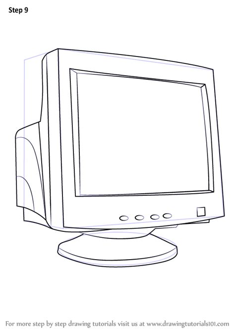 Learn How To Draw A Computer Monitor Computers Step By Step Drawing