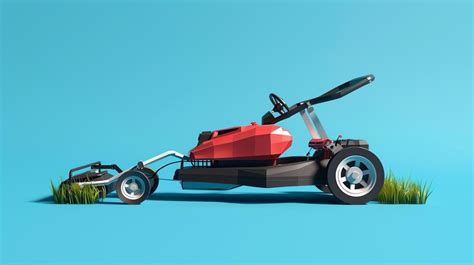 Premium Photo Image Description A Red Lawn Mower Is Cutting A Patch