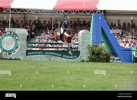 Bubby Upton Of Great Britain With Cola During Showjumping At Badminton