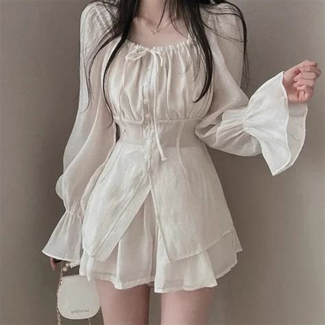 Patchwork Coquette Bow Long Sleeve Two Piece Set Fairypeony