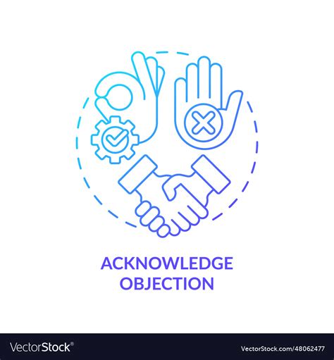 Acknowledge Objection Blue Gradient Concept Icon Vector Image